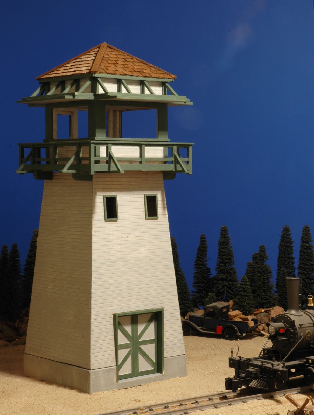 TENWHEELER HOBBIES G SCALE FOREST FIRE TOWER GARDEN SCALE RAILROAD ...